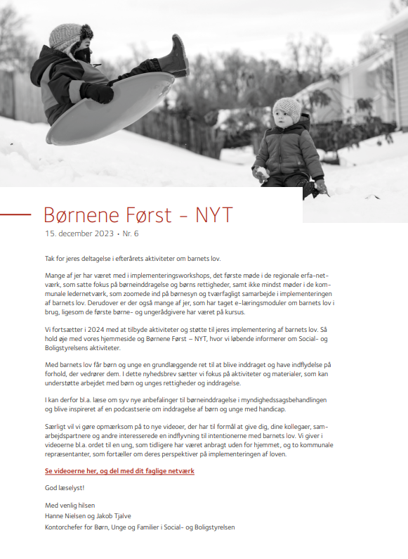 Børnene Først – NYT vinter 2023 | Social- og Boligstyrelsen